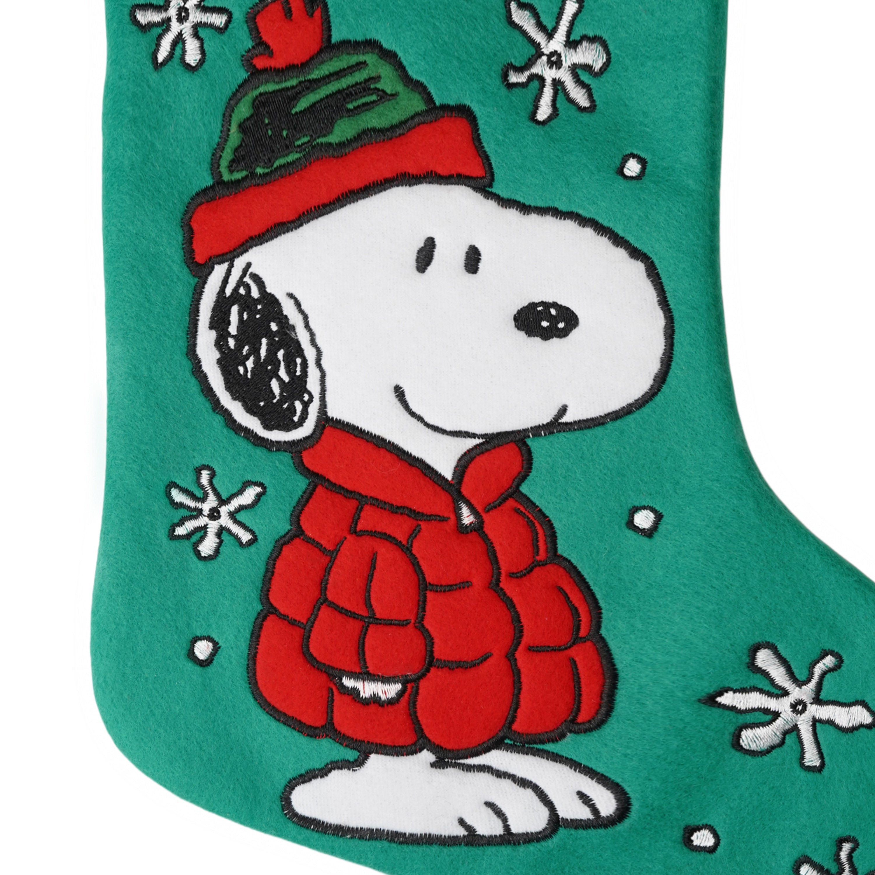 Snoopy in Puffer Jacket Embroidered Christmas Stocking – WondaPop
